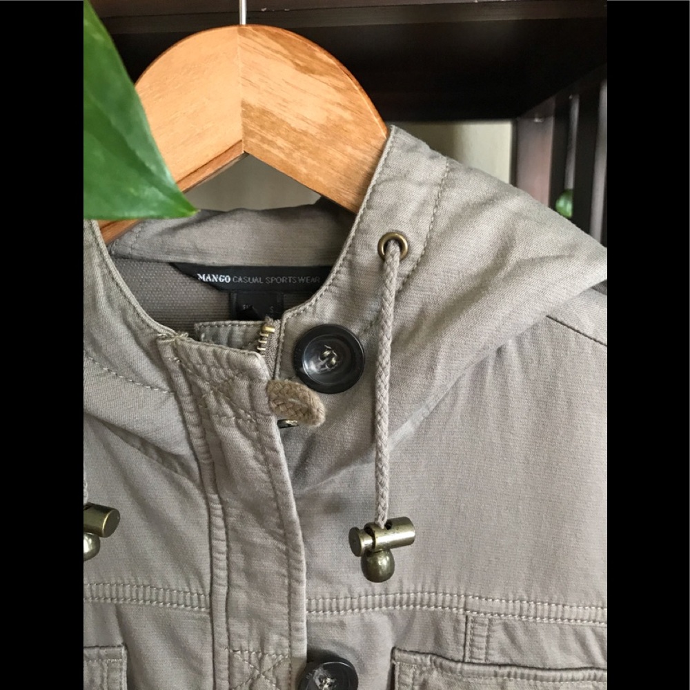 Mango Canvas Trench Parka Jacket - Gem